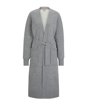 Hugo Boss Long Knit Cardigan - Gray