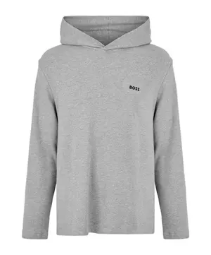 Hugo Boss Bw Waffle Hoodie, Texture Design - Gray