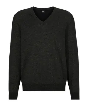 Hugo Boss V-neck Knit Sweater - Black
