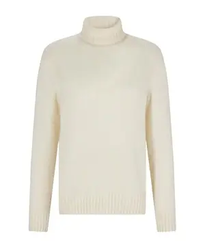Hugo Boss Turtleneck Long Sleeve Knit Sweate - White