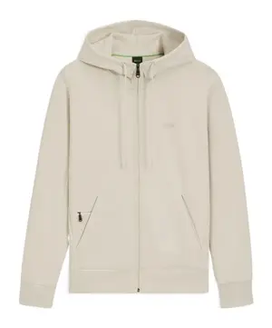 Hugo Boss Saggy Full-zip Hoodie With Adjustable Drawstring Hood - Nude