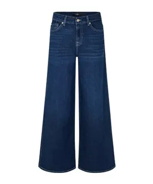 7 For All Mankind Belt Loop Wide Leg Jeans - Blue
