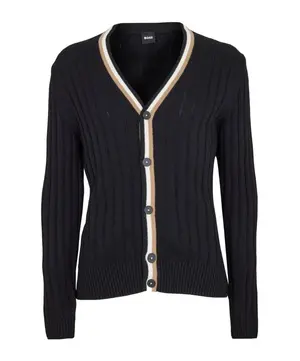 Hugo Boss Knitted V-neck Cardigan - Black