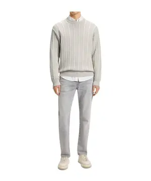 Hugo Boss Off- Vertical Thick Rib Crew Neck Knit Sweater