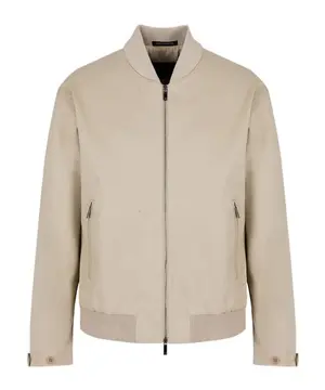 Emporio Armani Solid Color Casual Jacket - Beige