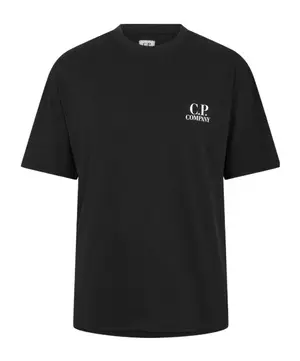 C.P. COMPANY Logo Crew Neck T-shirt - Black