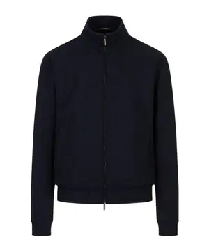 Emporio Armani Long-sleeved Stand-up Collar Coat - Black