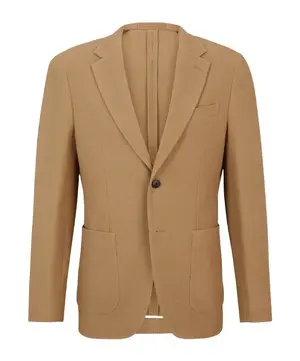 Hugo Boss Single-breasted Textured Blazer - Brown