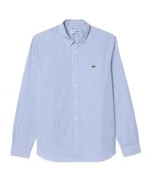 Lacoste Regular-fit Striped Cotton Shirt - White