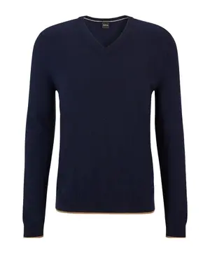 Hugo Boss V-neck Knit Sweater - Black
