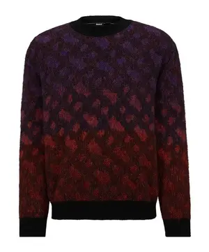 Hugo Boss Jacquard Crew Neck Sweater - Black