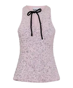 GANNI Sequined Halter Top