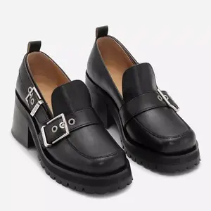 GANNI Buckle Heel Loafers