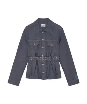 GANNI Belted Denim Jacket
