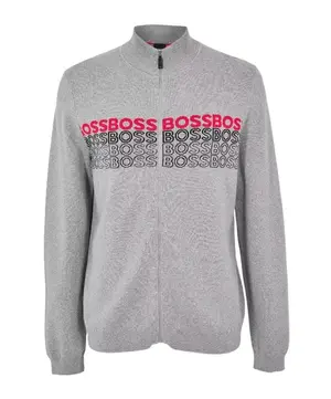 Hugo Boss Zightek Lined Knitwear Hoodie - Gray