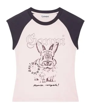 GANNI Logo T-shirt - Pink