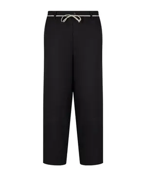 Emporio Armani Solid-color Casual Trousers - Black
