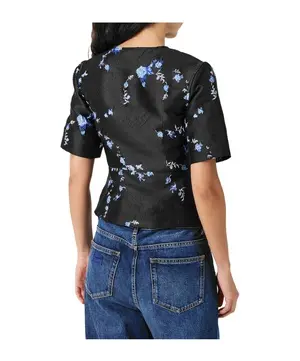 GANNI Floral Print Peplum Top