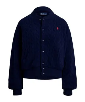 Polo Ralph Lauren Cable-knit Bomber Jacket - Black