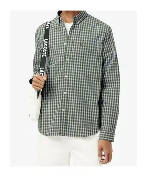 Lacoste Regular-fit Plaid Poplin Shirt