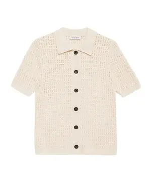 ANINE BING Short Sleeve Shirt With Classic Collar