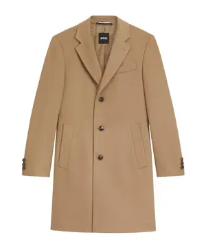 Hugo Boss Solid Color Overcoat - Green