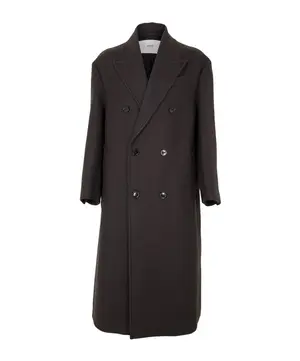 AMI Paris Solid Color Overcoat - Black