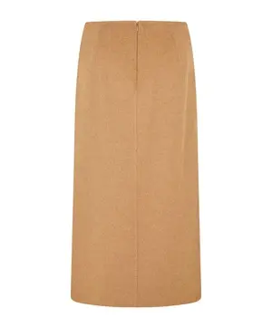 Max Mara Woolen Midi Skirt With Belted Detail