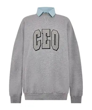 Balenciaga Long Sleeve Sweatshirt With Faux Shirt Collar