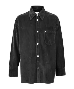 AMI Paris Loose Overshirt In Thick Corduroy - Black