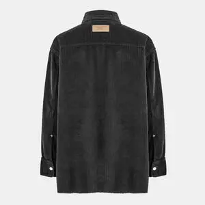 AMI Paris Loose Overshirt In Thick Corduroy - Black