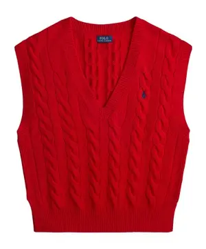 Polo Ralph Lauren Knitted Cable Vest - Red