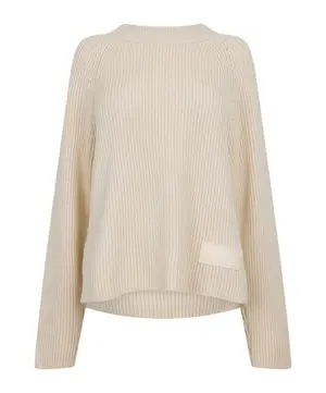 AMI Paris Crew Neck Ribbed Long Sleeve Sweater