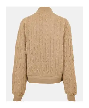 Polo Ralph Lauren Cable Knit Bomber Jacket - Brown