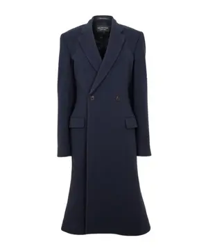 Balenciaga Bal Godet Overcoat - Black