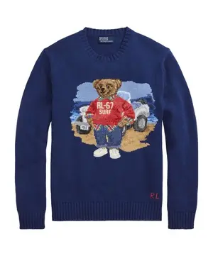 Ralph Lauren Crew Neck Knit Sweater - Blue