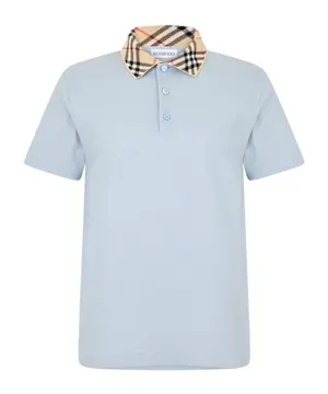 Burberry Plaid Collar Polo Shirt
