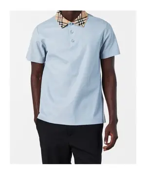 Burberry Plaid Collar Polo Shirt