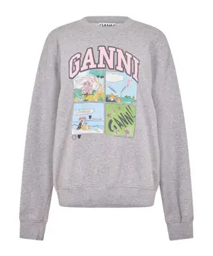 GANNI Ganni Crewneck Sweatshirt Gray