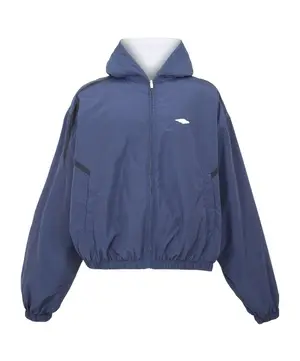 Balenciaga Stylish Hooded Casual Jacket - Blue
