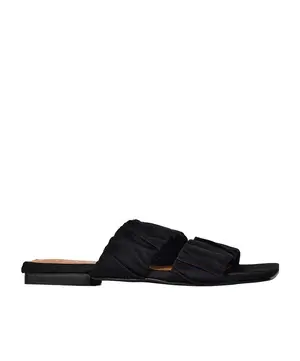 GANNI Pleated Open Toe Slippers