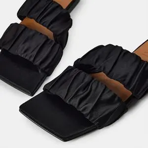 GANNI Pleated Open Toe Slippers