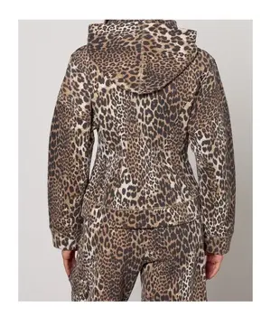 GANNI Zip-up Hoodie With Long Sleeves And All-over Print