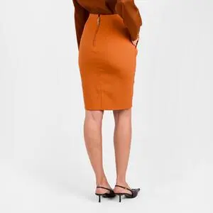 Saint Laurent Satin Finish Pencil Skirt