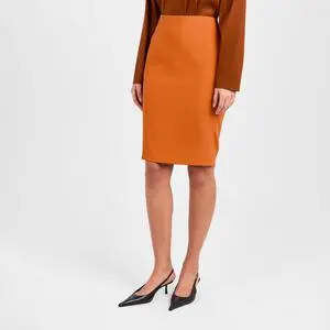 Saint Laurent Satin Finish Pencil Skirt