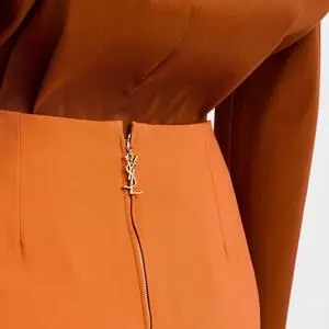 Saint Laurent Satin Finish Pencil Skirt