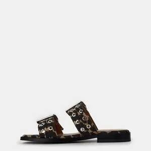 GANNI Open Toe Buckle Slides - Black