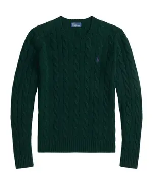 Polo Ralph Lauren Cable-knit V-neck Jumper - Black