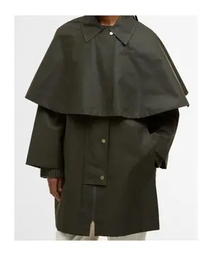Barbour Long-sleeved Trench Coat With Cape Detail