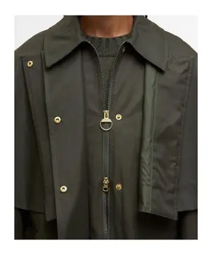 Barbour Long-sleeved Trench Coat With Cape Detail